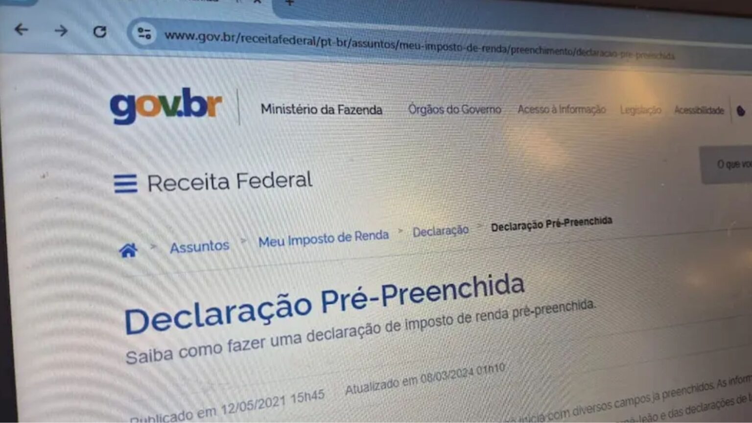 Imposto de Renda: declaração pré-preenchida completa estará disponível ...